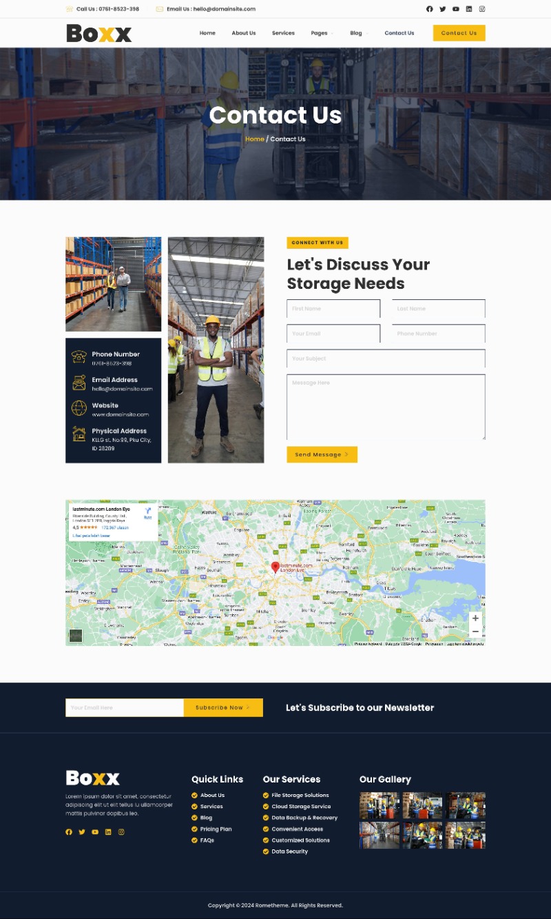 Boxx - Storage Services Company Elementor Template Kit by Rometheme